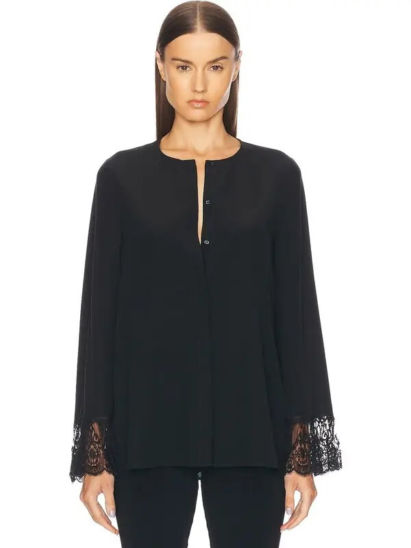 Chloé Lace Cuff Blouse - Black