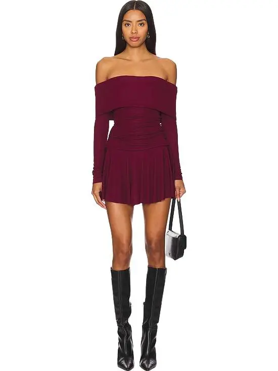 CAMILA COELHO Olesya Mini Dress - Maroon