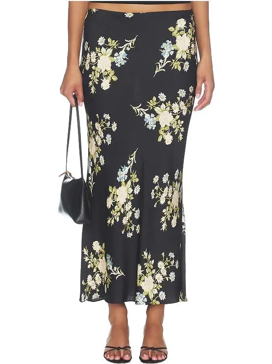 Veronica Beard Clover Silk Blend Skirt - Black Multi