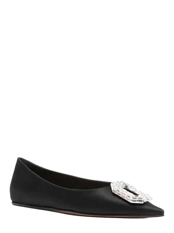 Amina Muaddi Camelia Ballerinas - Black