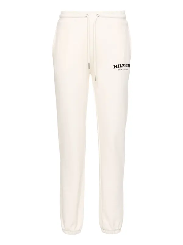 Tommy Hilfiger Flocked-logo Tapered Trousers - Neutrals
