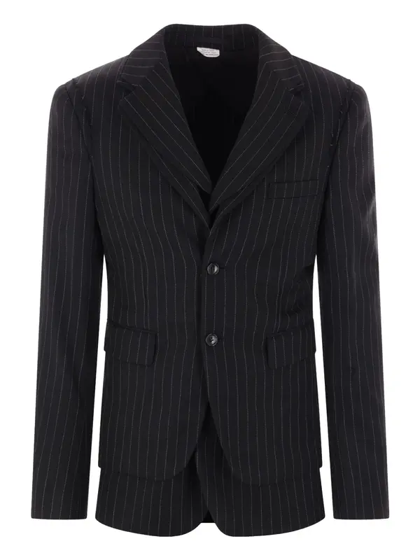 Comme Des Garçons Striped Blazer - Black