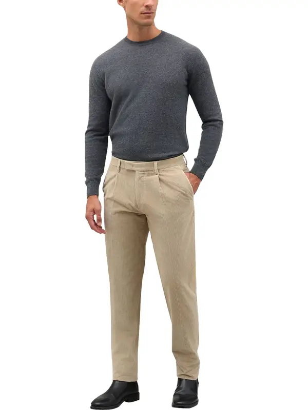 Boglioli Corduroy Loose-fit Trousers - Neutrals