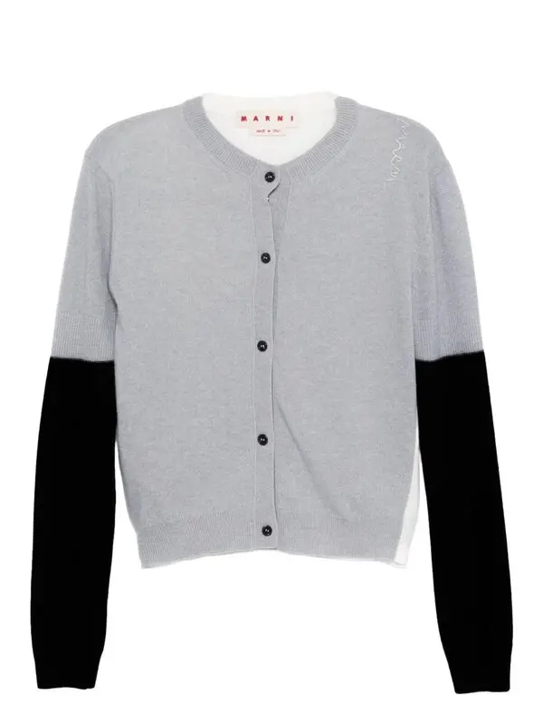 Marni Combined-colour Cardigan - Grey