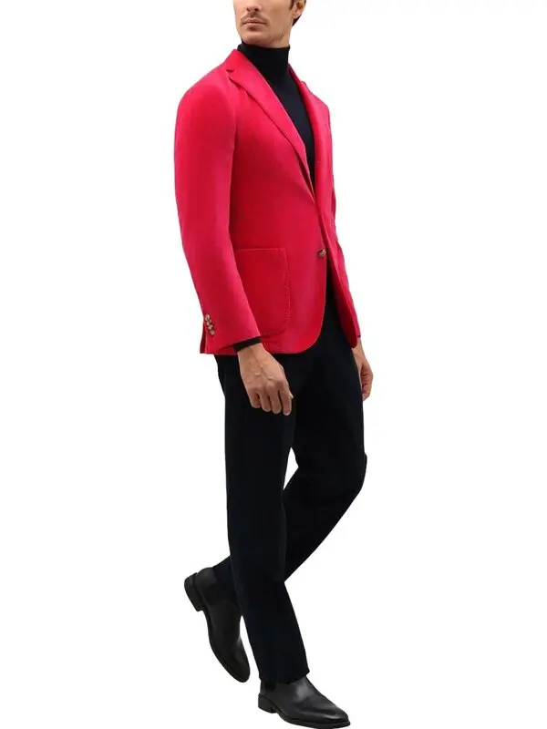 Boglioli Garment-dyed Velvet Blazer - Red