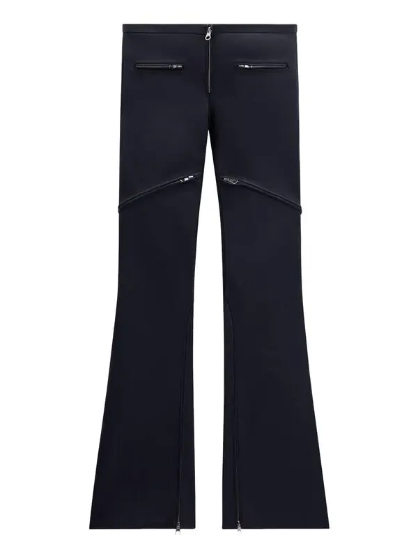 COURREGES Ellipse Low-rise Leather Trousers - Black