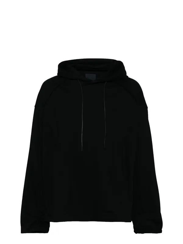 JUUN.J Logo Embroidered Hoodie - Black