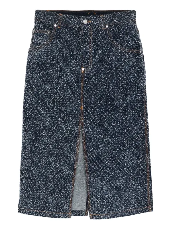 Stella McCartney Boucle Denim Skirt - Blue