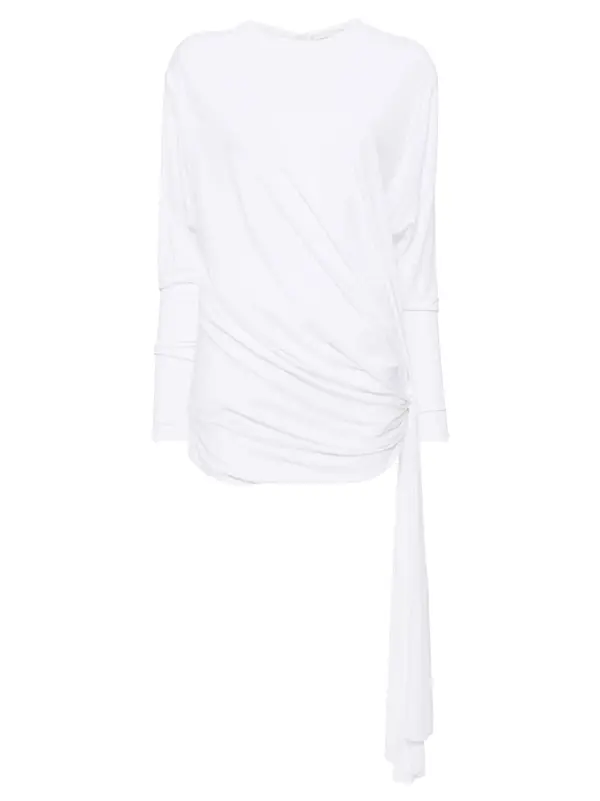 Christopher Esber Side Cowl Drape Extension Dress - White