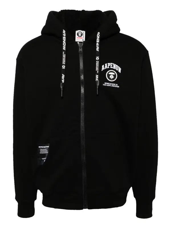AAPE BY *A BATHING APE® Logo-patch Hooded Jacket - Black