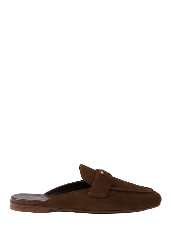 Prada Suede Mules - Brown