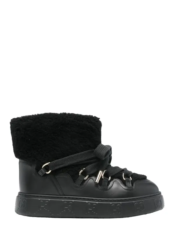Gucci Faux-shearling Ankle Boots - Black