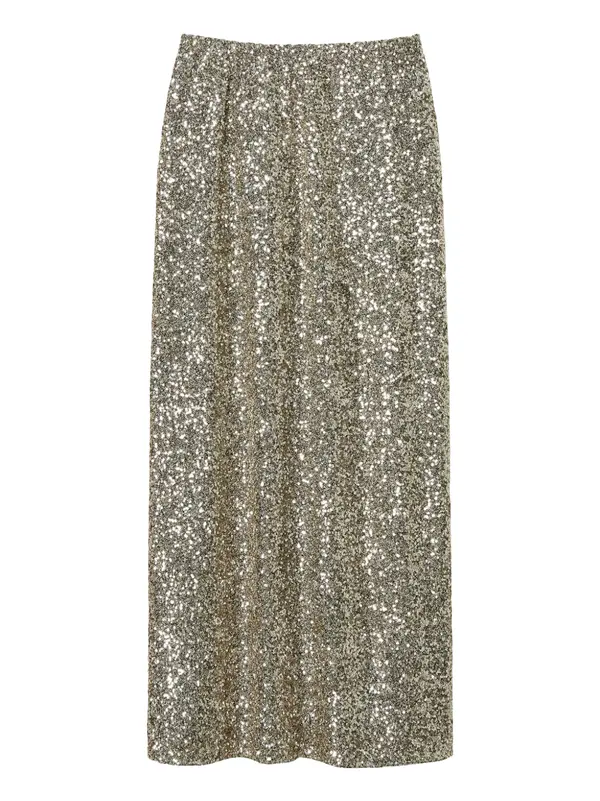 TWINSET Sequin-embellished Maxi Skirt - Gold