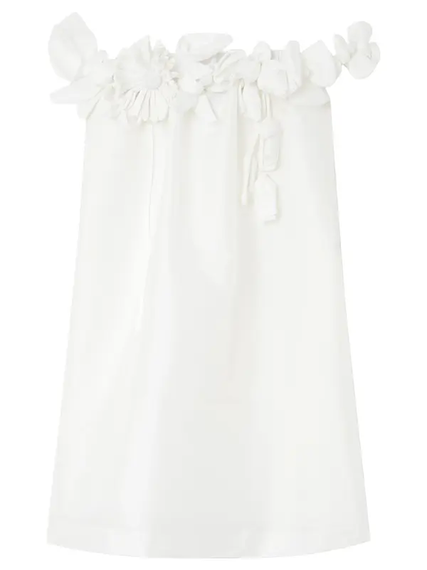 Bernadette Off-the-shoulder Appliquéd Taffeta Mini Dress - White