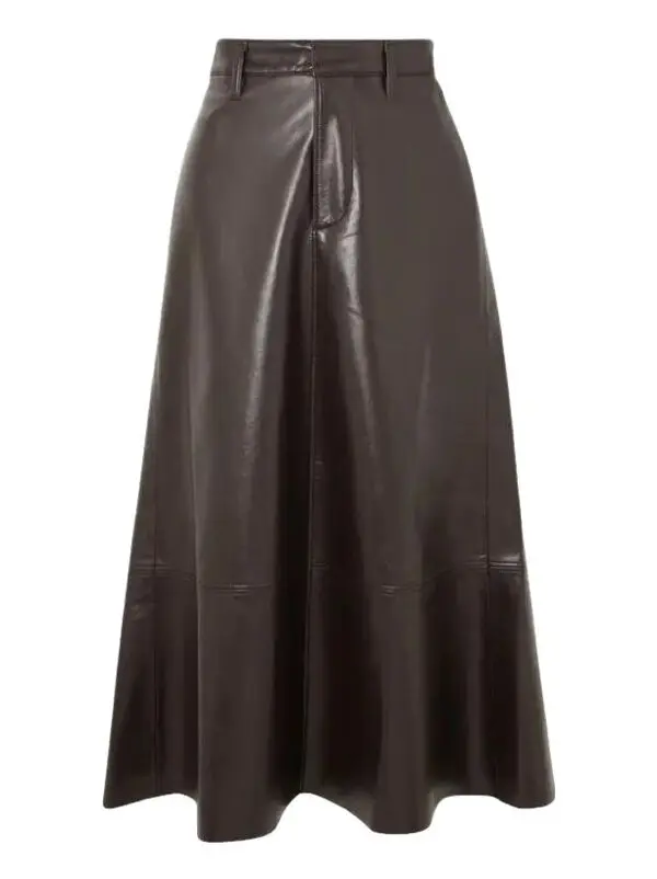 Citizens Of Humanity Cassia Recycled Leather-blend Midi Skirt - Brown