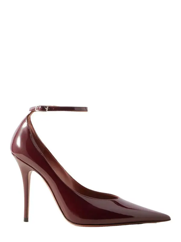 Amina Muaddi Anok Patent-leather Pumps - Burgundy