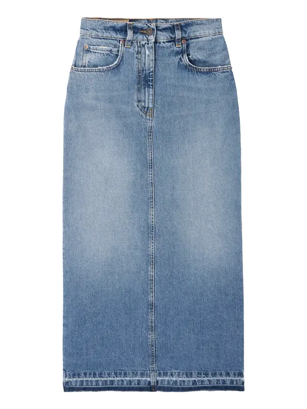 FORTELA Denim Midi Skirt - Blue