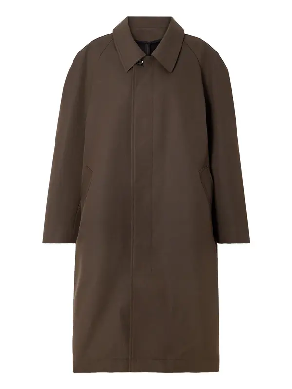LEMAIRE Gabardine Tailored Coat - Brown