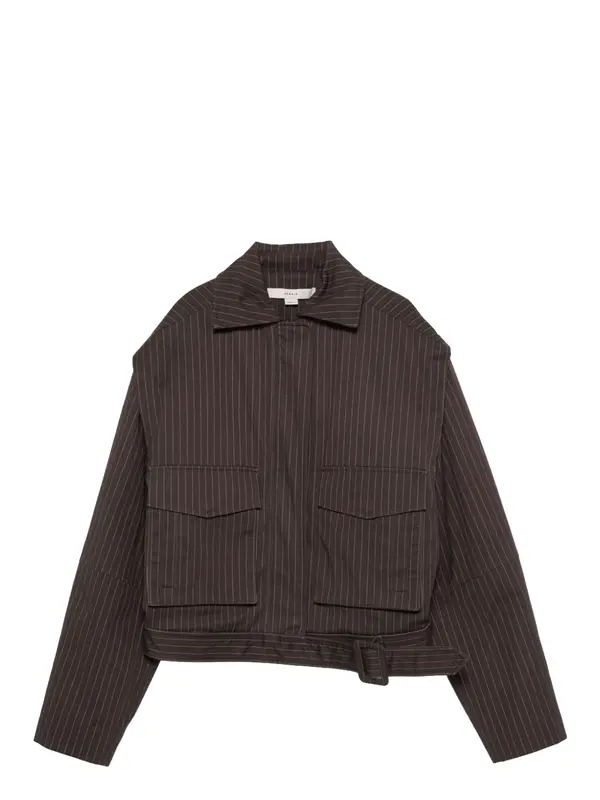 Remain Birger Christensen Pinstriped Bomber Jacket - Brown