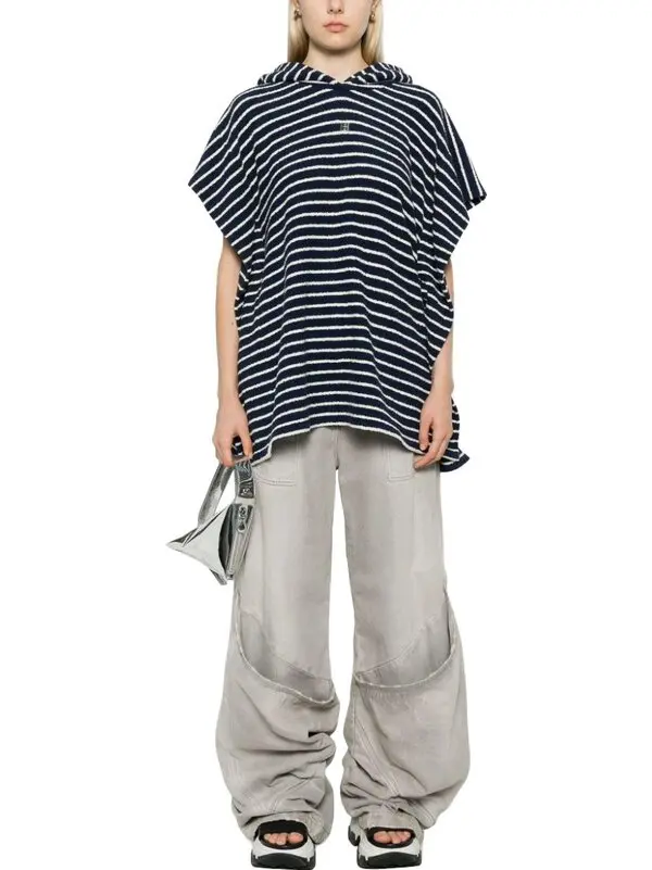 Givenchy Striped Towelling Poncho - Blue