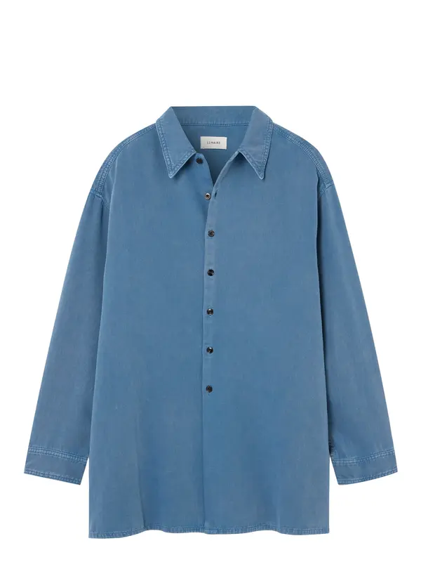 LEMAIRE Twisted Washed Cotton-twill Shirt - Blue