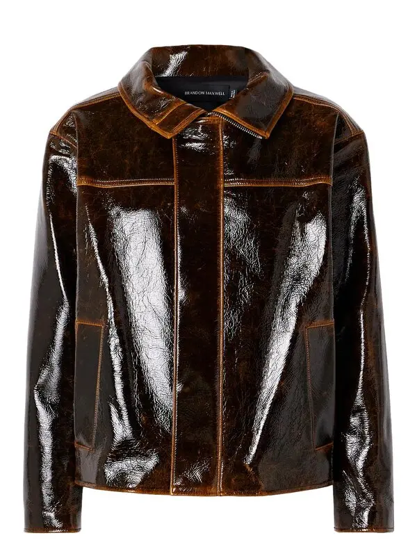 Brandon Maxwell Everett Coated Jacket - Brown