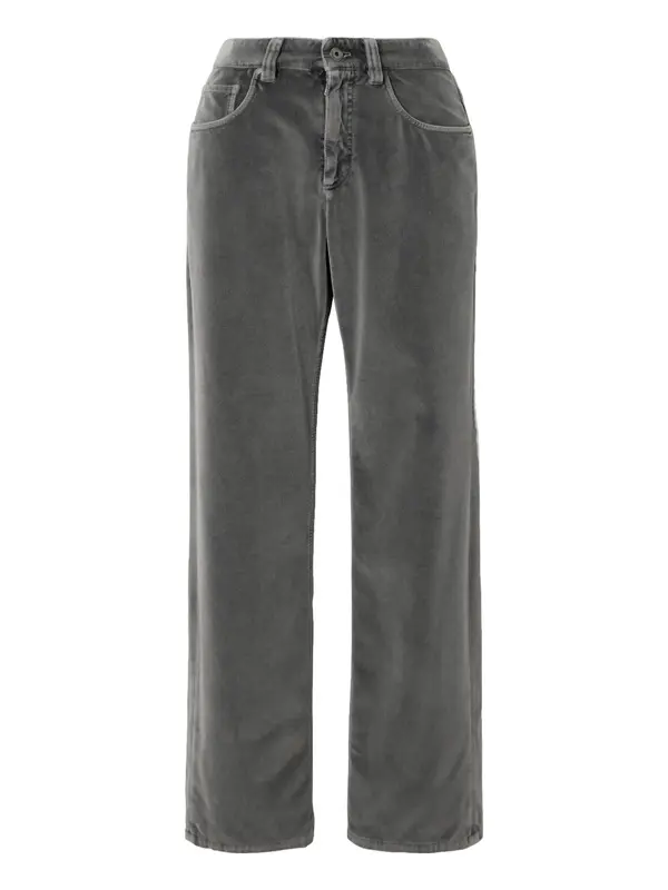 Brunello Cucinelli Velour Relaxed Pants - Gray