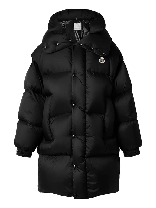 Moncler Verone Convertible Hooded Quilted Down Coat - Black