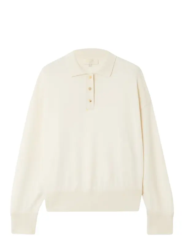 Loro Piana Cocooning Cashmere Polo Sweater - Ivory