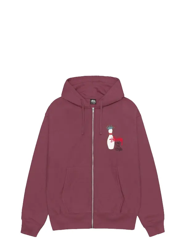 StÜssy Kingpin Zip Hoodie - Oxblood