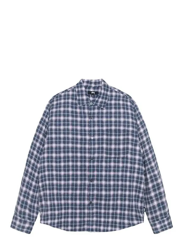StÜssy Plaid Matthew Printed Shirt - Navy Blue