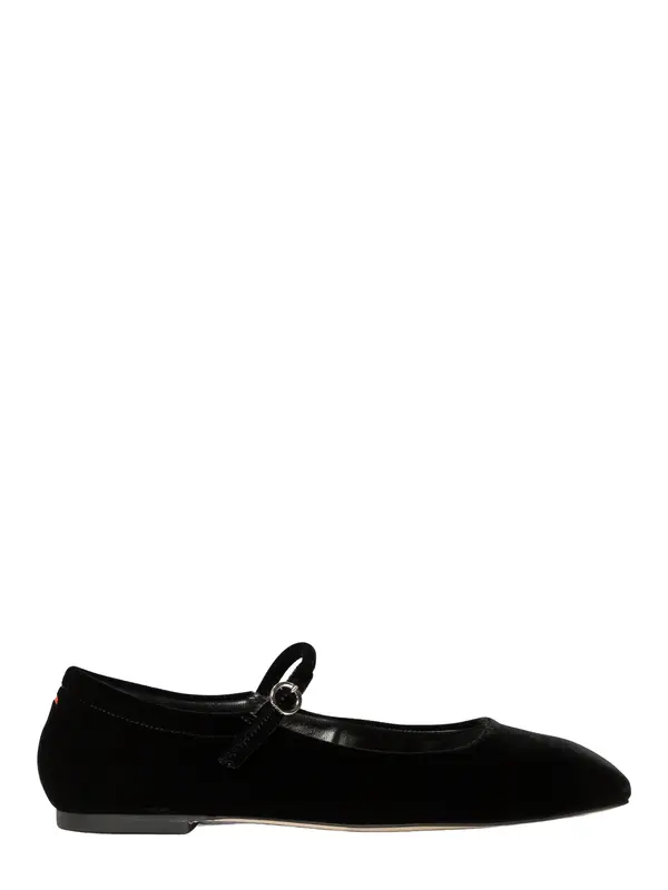 AeydĒ Uma Velvet Mary Jane Ballet Flats - Black