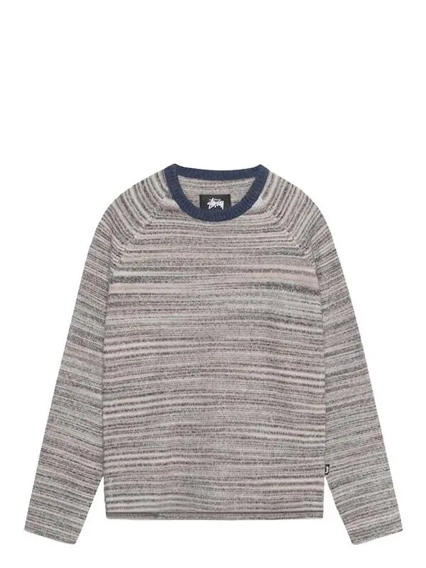 StÜssy Textured Knit Crew With Contrast Collar - Grey