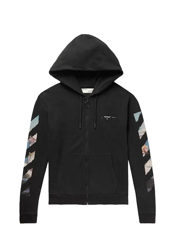 Off-White Diag Arrows Zip-up Hoodie - Black