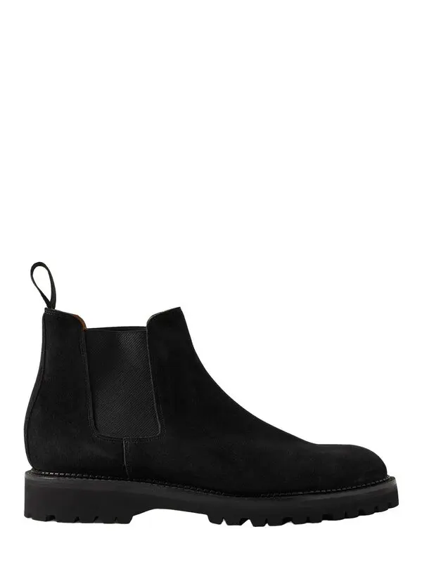 John Lobb Lawry Suede Chelsea Boots - Black