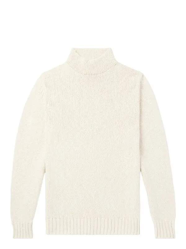 UMIT BENAN Ribbed Rollneck Sweater - Neutrals