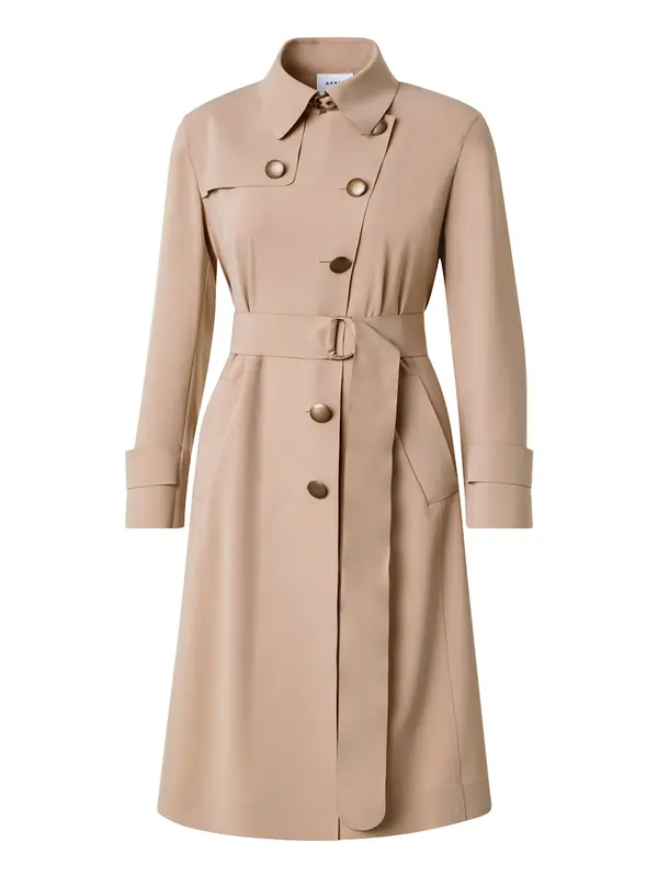 Akris Techno Laser-cut Crepe Trench Coat - Beige