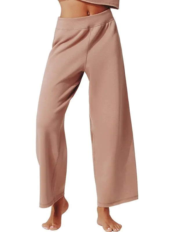 THIRDLOVE Cuddle Fleece Reversible Lounge Pants - Taupe
