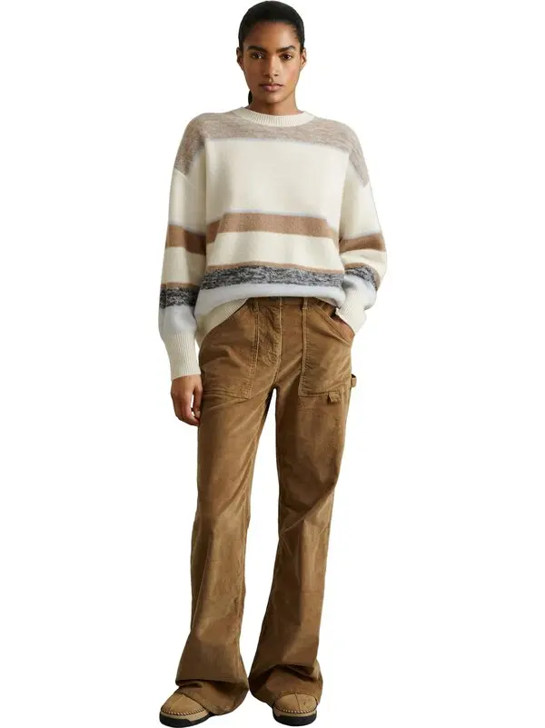 REISS Willow Wool-cashmere Striped Jumper - Ivory/blue