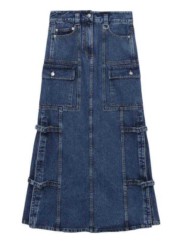 3.1 Phillip Lim Denim Cargo Midi Skirt - Blue