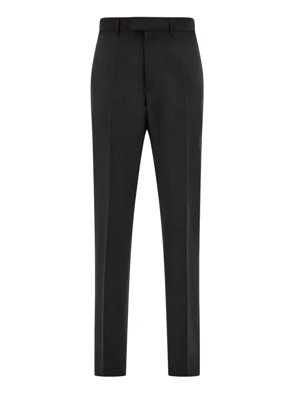 FERRAGAMO Logo-tag Straight-leg Trousers - Black