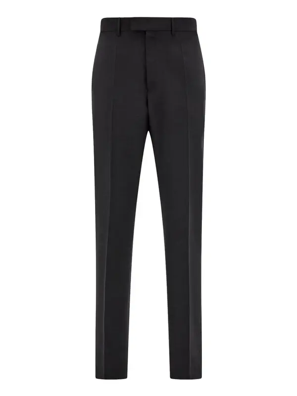 FERRAGAMO Logo-tag Straight-leg Trousers - Black