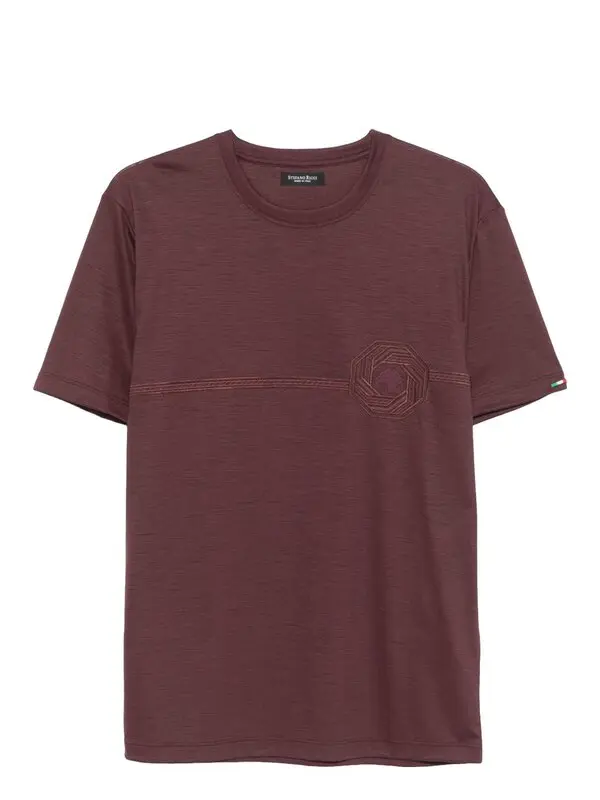 Stefano Ricci Logo-embroidered T-shirt - Purple