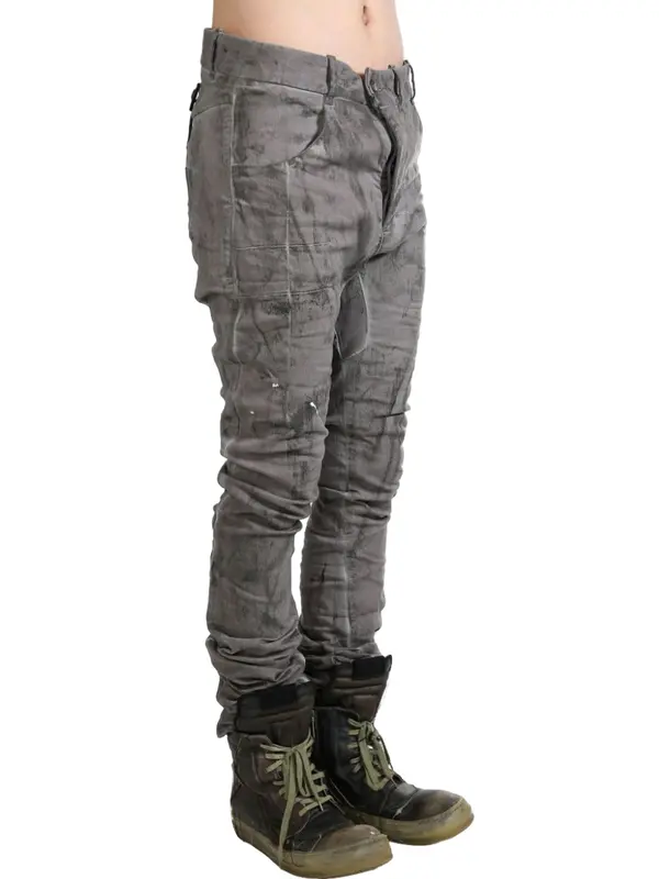 Boris Bidjan Saberi Distress-finish Trousers - Grey