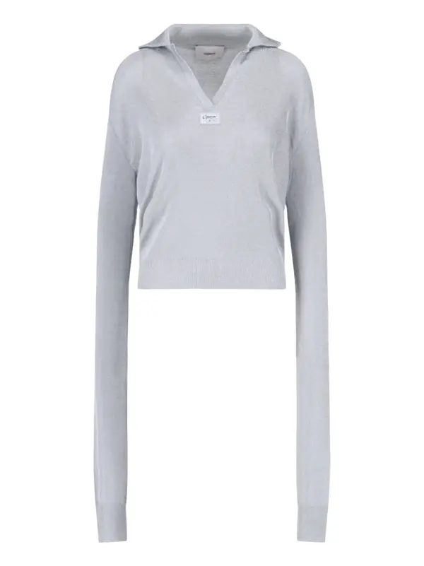 Coperni Knotted Polo Top - Grey