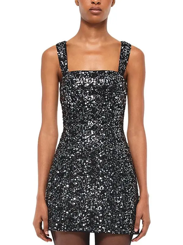 Simkhai Benson Sequined Mini Dress - Black