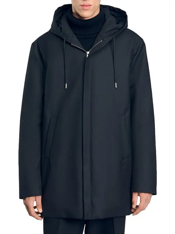 Sandro Minimalist Tech Parka - Black
