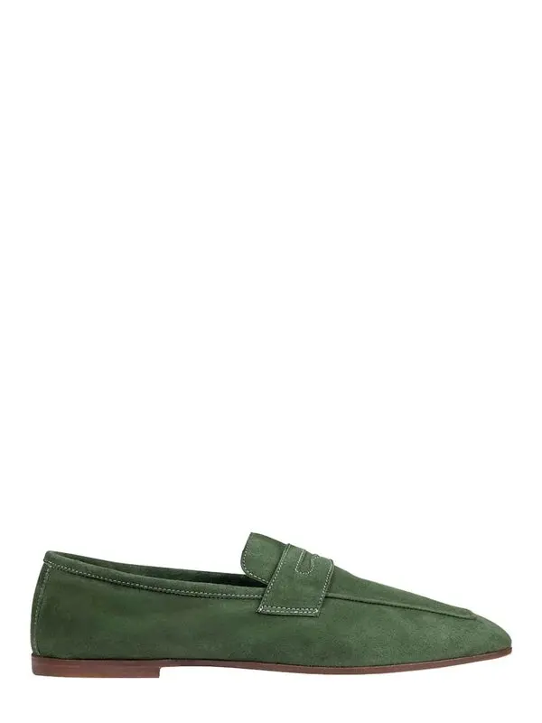 SOPHIQUE Essenziale Suede Penny Loafers - Dark Green