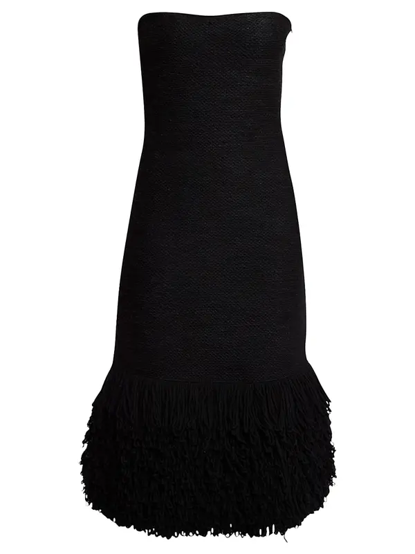 Gabriela Hearst Corus Fringe Cashmere Maxi Dress - Black