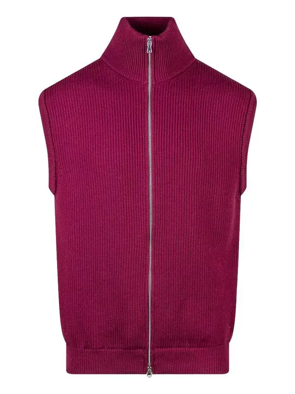 SEVEN GAUGE Merino Wool Sleeveless Vest - Red